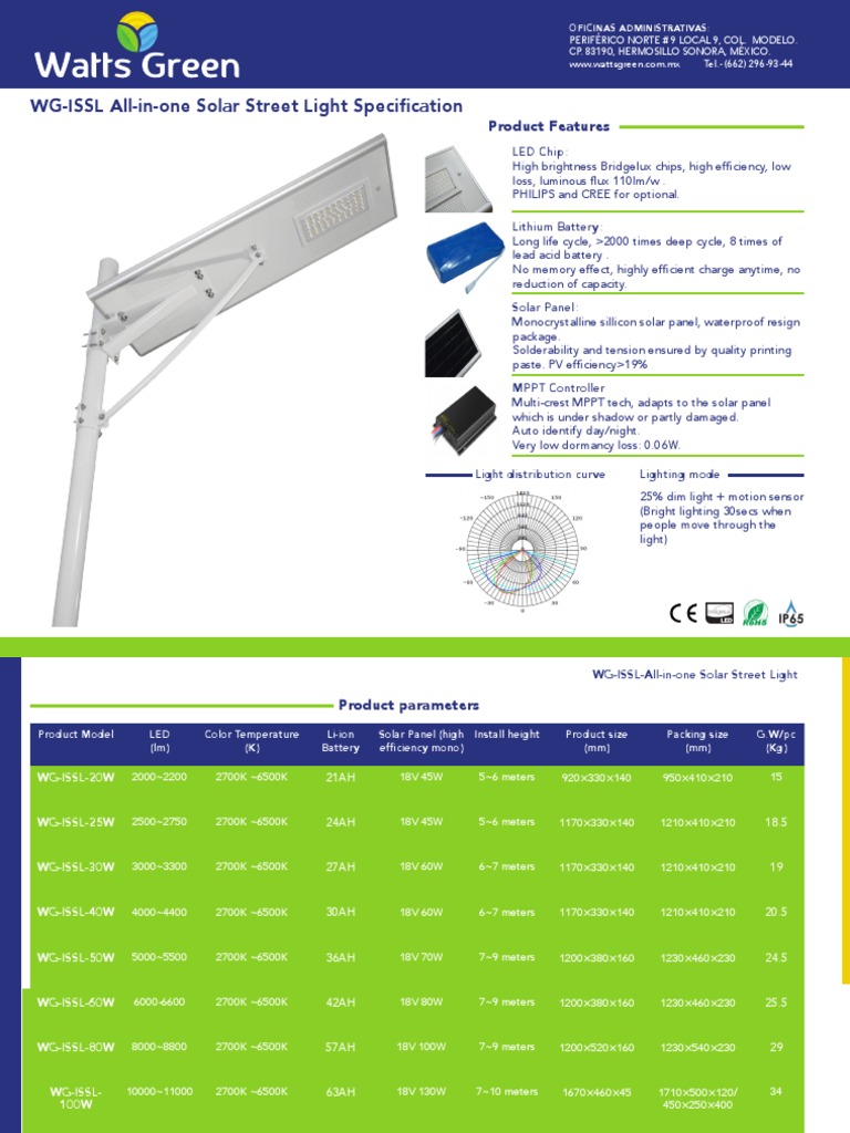 Wg-Issl Solar Street Light Series | PDF | Solar Panel | Solar Power