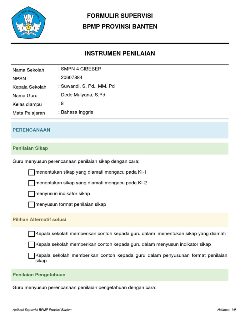 Instrumen Penilaian | PDF | Karier & Perkembangan | Bisnis