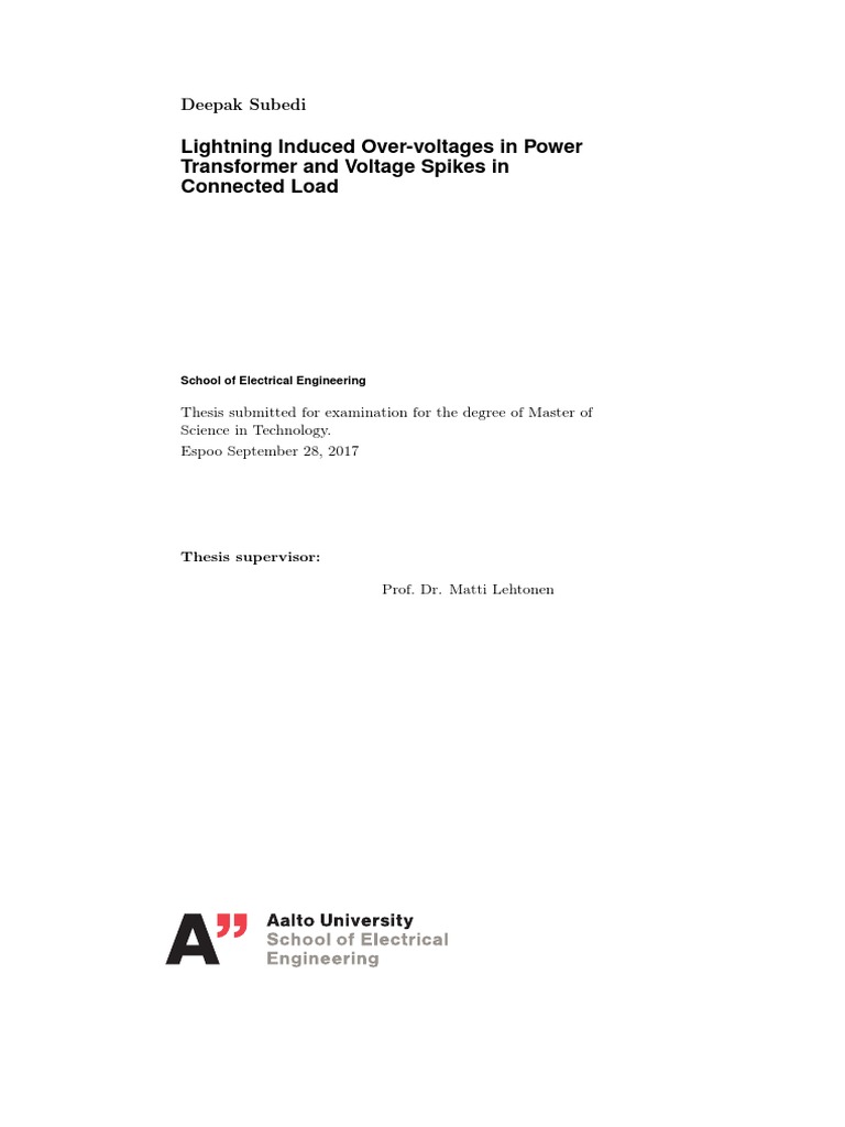 Lightning Induced Over-Voltages in Power Transformer and Voltage Spikes ...