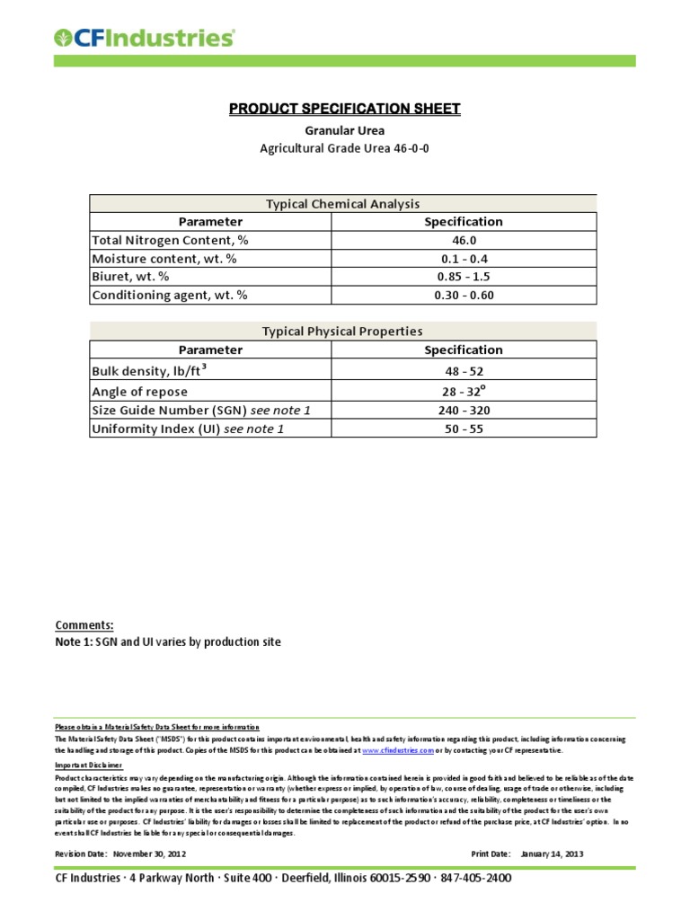 granular-urea-pss | PDF | Information | Legal Liability