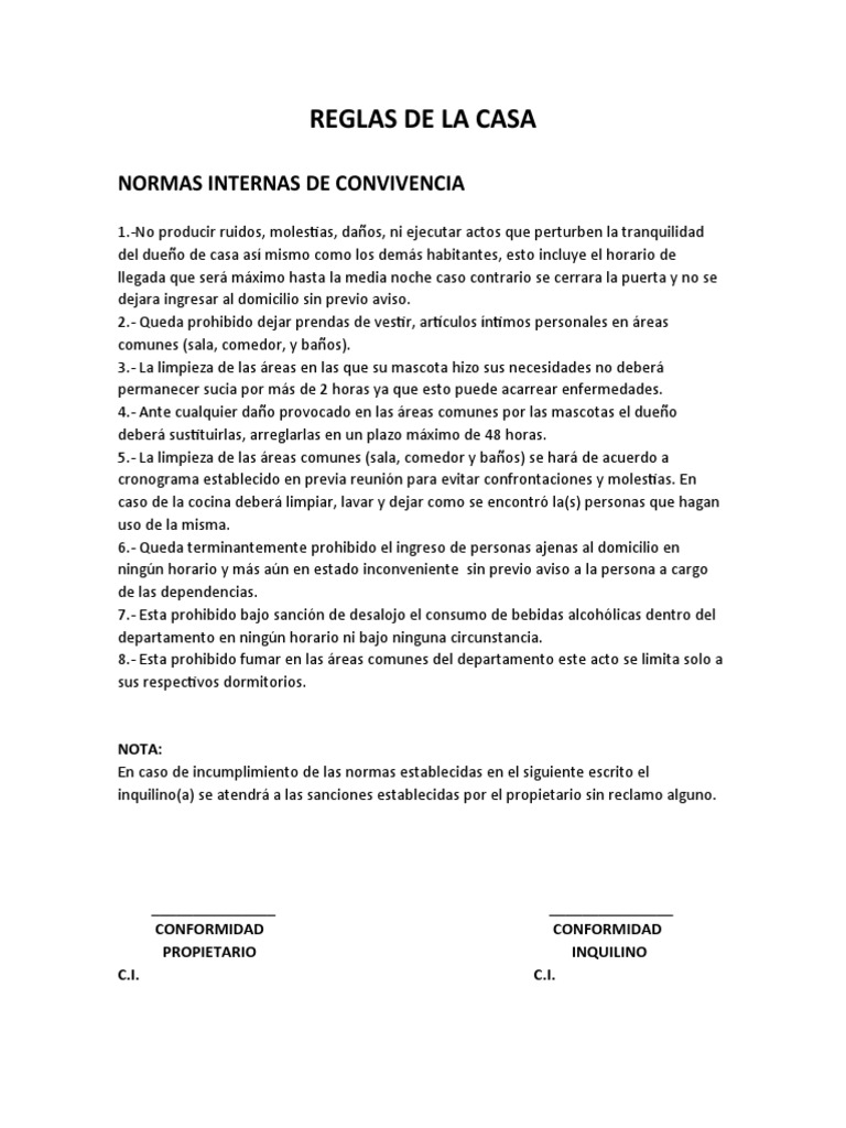Reglas de La Casa | PDF