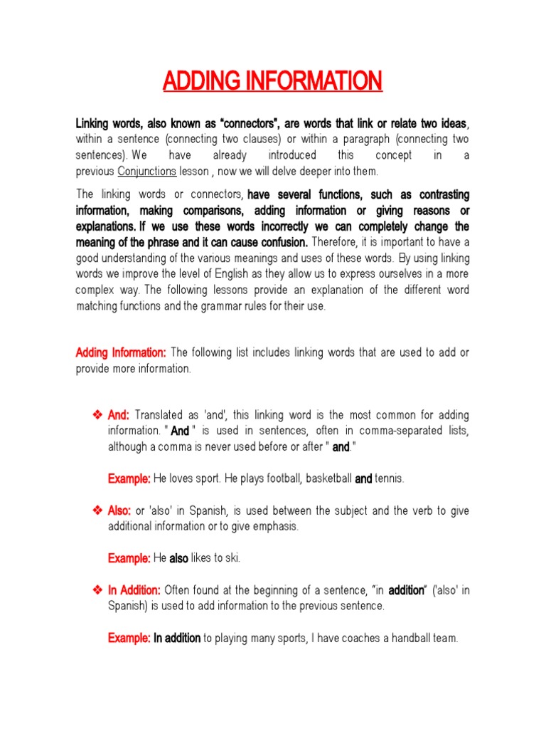Adding Information | Download Free PDF | Cognition | Linguistics