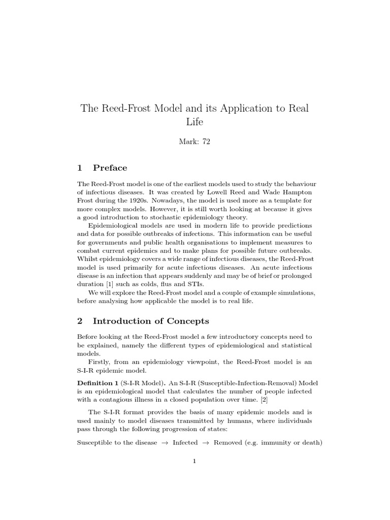 72 - The Reed Frost Model and Its Applications To Real Life | PDF ...