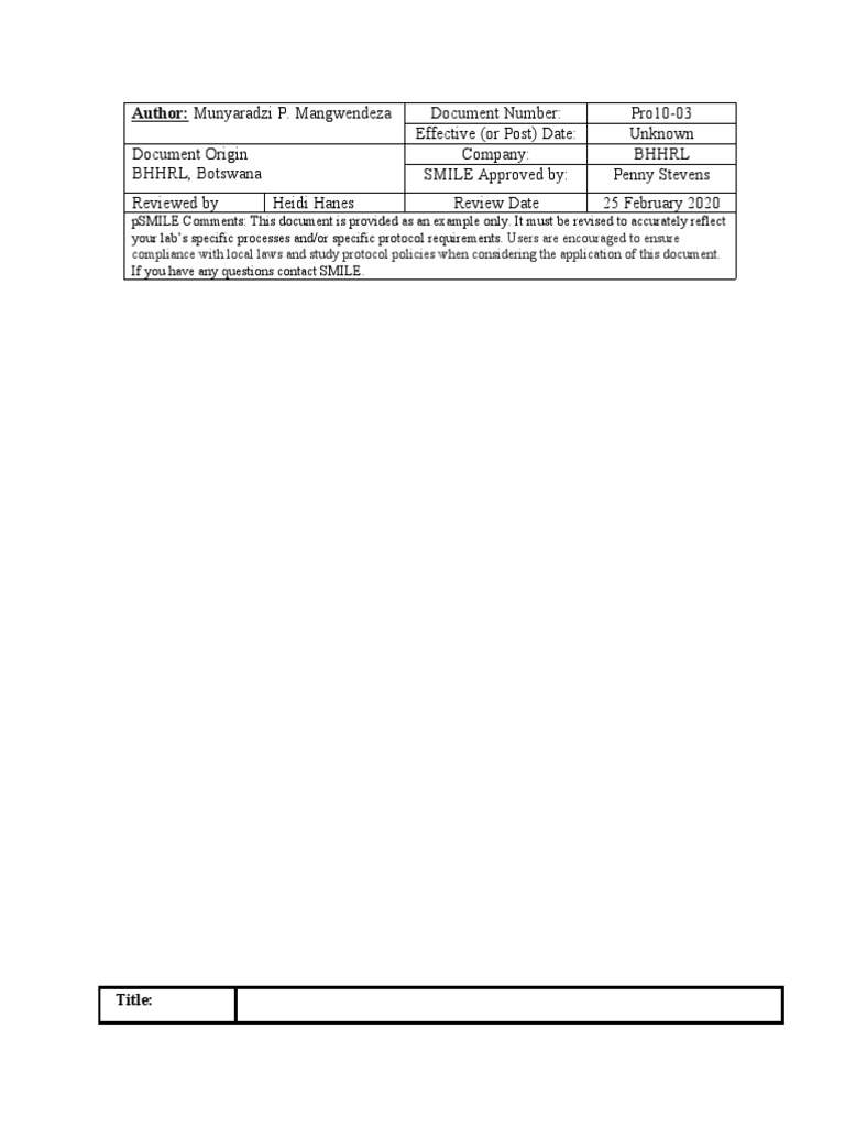 Pro10-03 Ref of Lab Test Backup Plan SOP | PDF | Laboratories ...