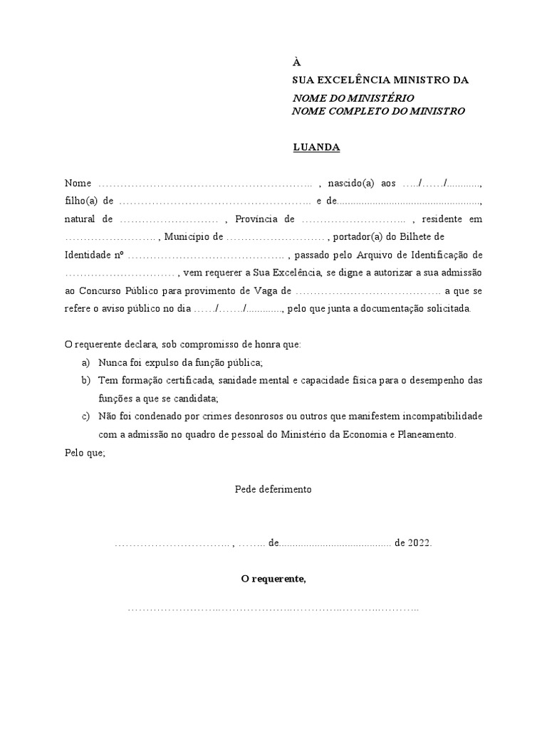 Modelo de Requerimento II | PDF