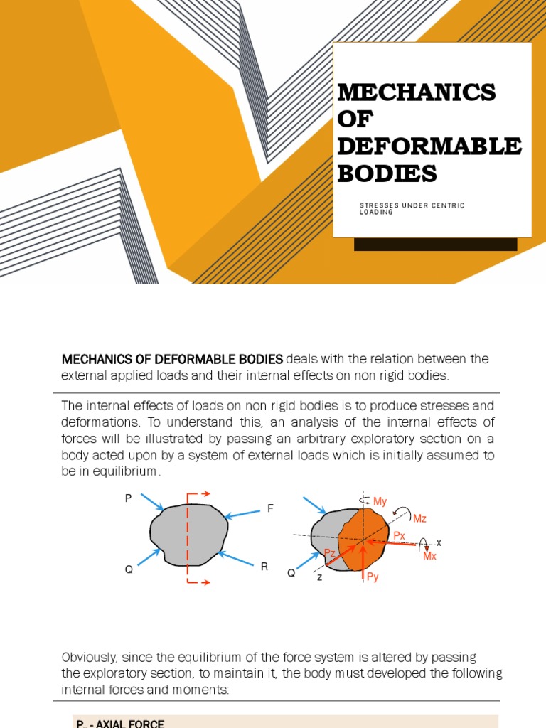 Stresses Under Centric Loading | PDF | Stress (Mechanics) | Bending