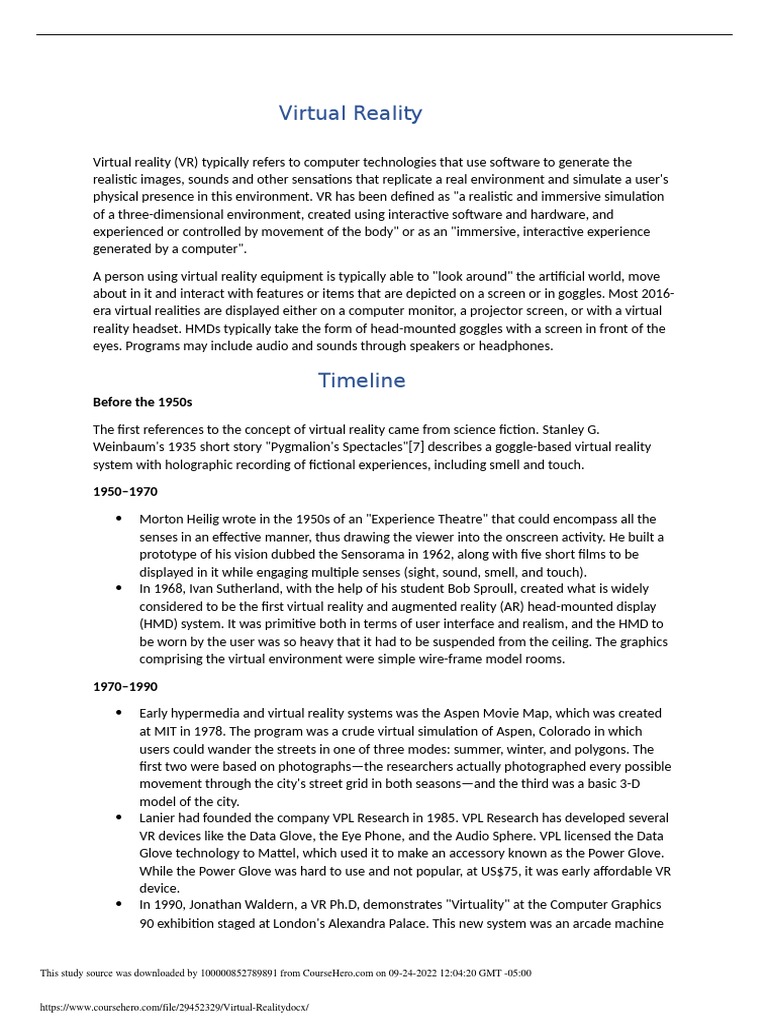 Virtual Reality | PDF | Virtual Reality | Design