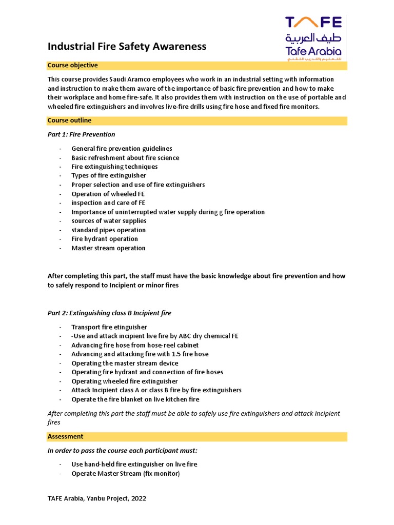 Industrial Fire Safety Training Overview | PDF | Fires | Fire Safety