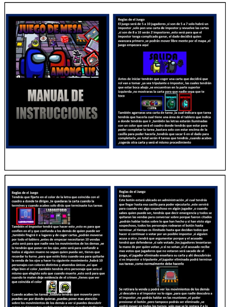 Juego de Mesa Amongus | PDF