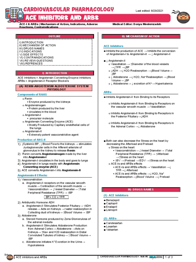 ACE I & ARBs Mechanism of Action Atf | PDF | Angiotensin | Medical ...