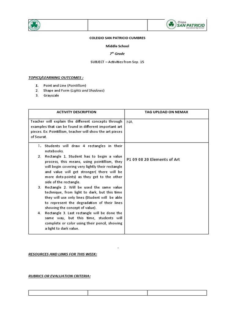 CSP - 7TH - Art - P1 - Sep. 8 - Sep. 15 | PDF | Psychological Concepts ...