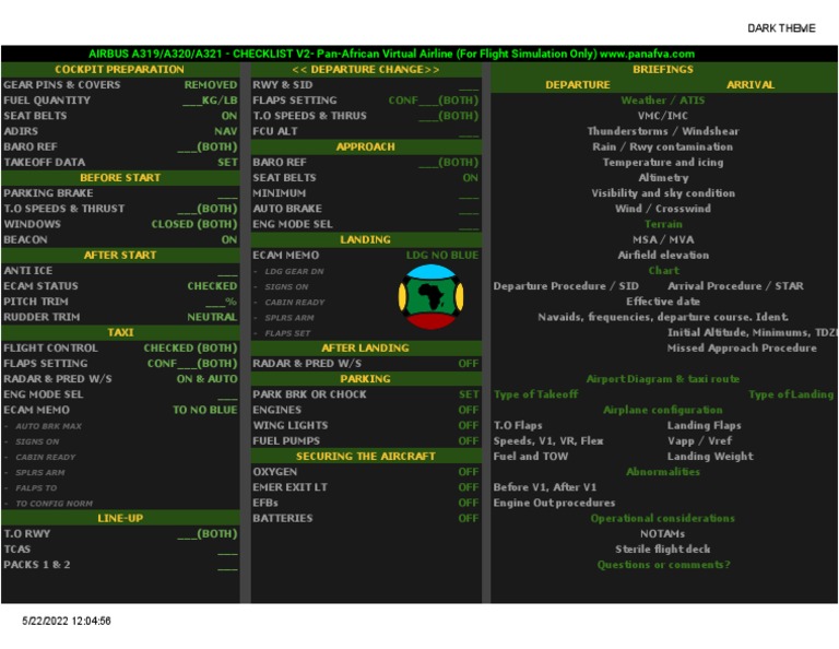 Airbus A319/A320/A321 Checklist V2 | PDF | Flap (Aeronautics) | Runway