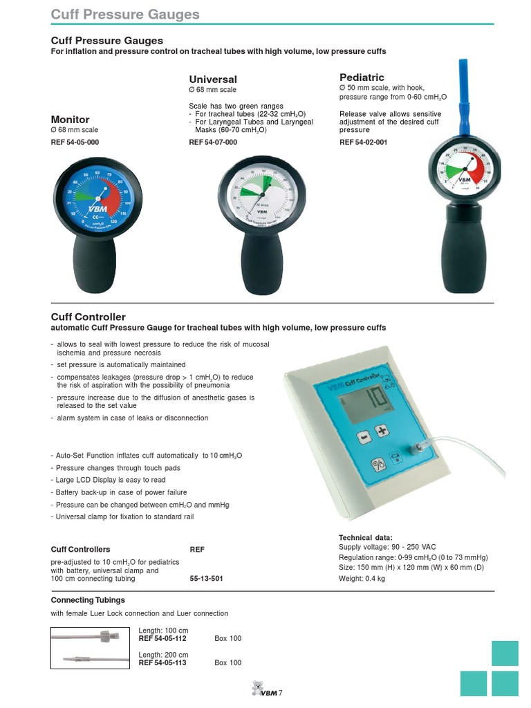 Cuff Pressure Gauges | PDF | Pressure Measurement | Pressure