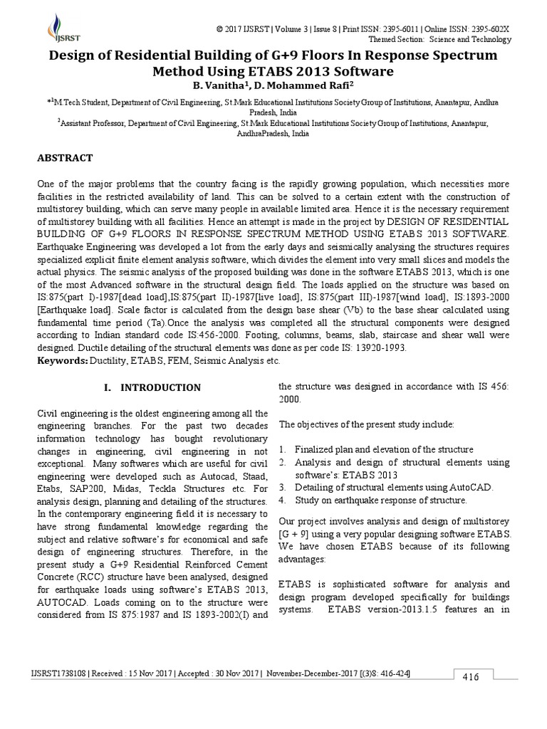 Design of Residential Building of G 9 FL | PDF | Strength Of Materials ...