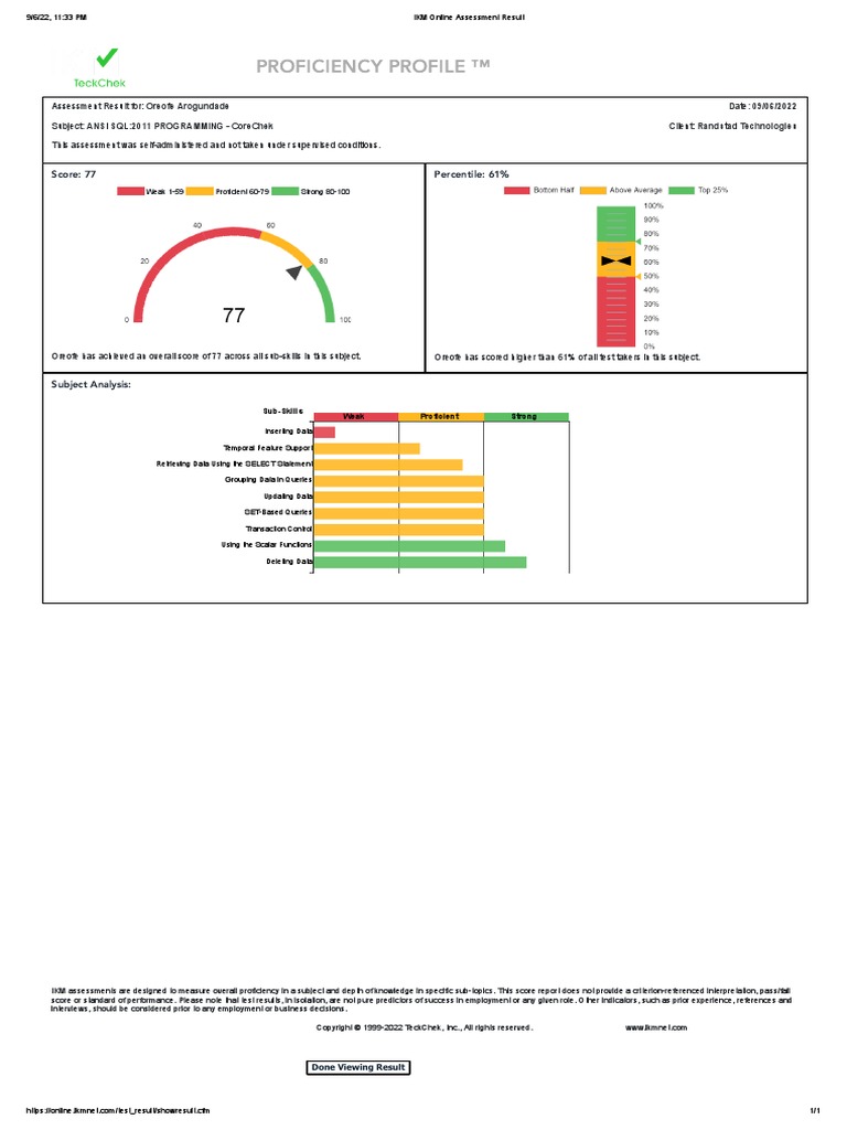 IKM Online Assessment Result | PDF | Databases | Information Retrieval