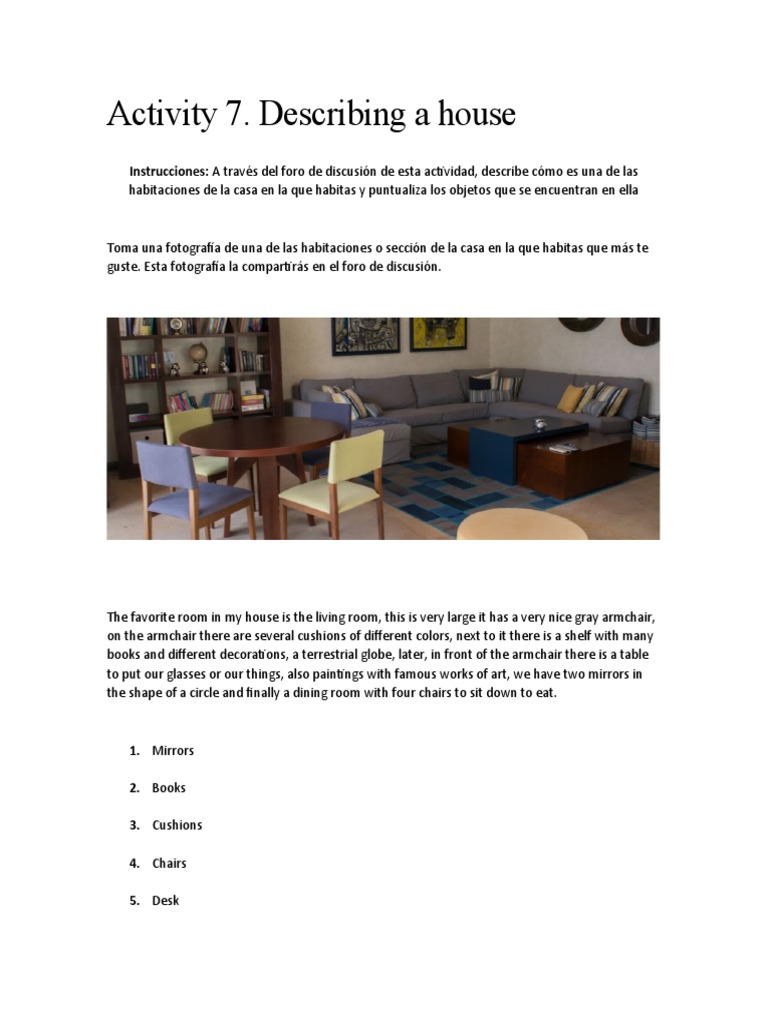 Activity 7. Describing A House | PDF