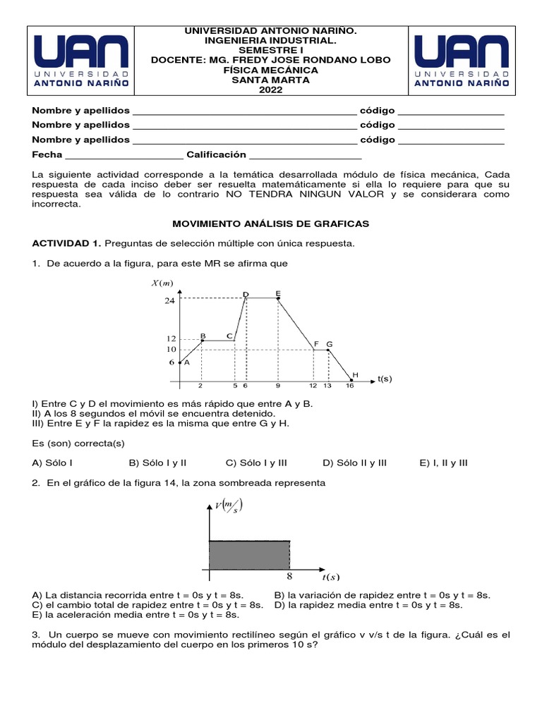 4 Taller Iv Mecanica 2022 | PDF | Aceleración | Física