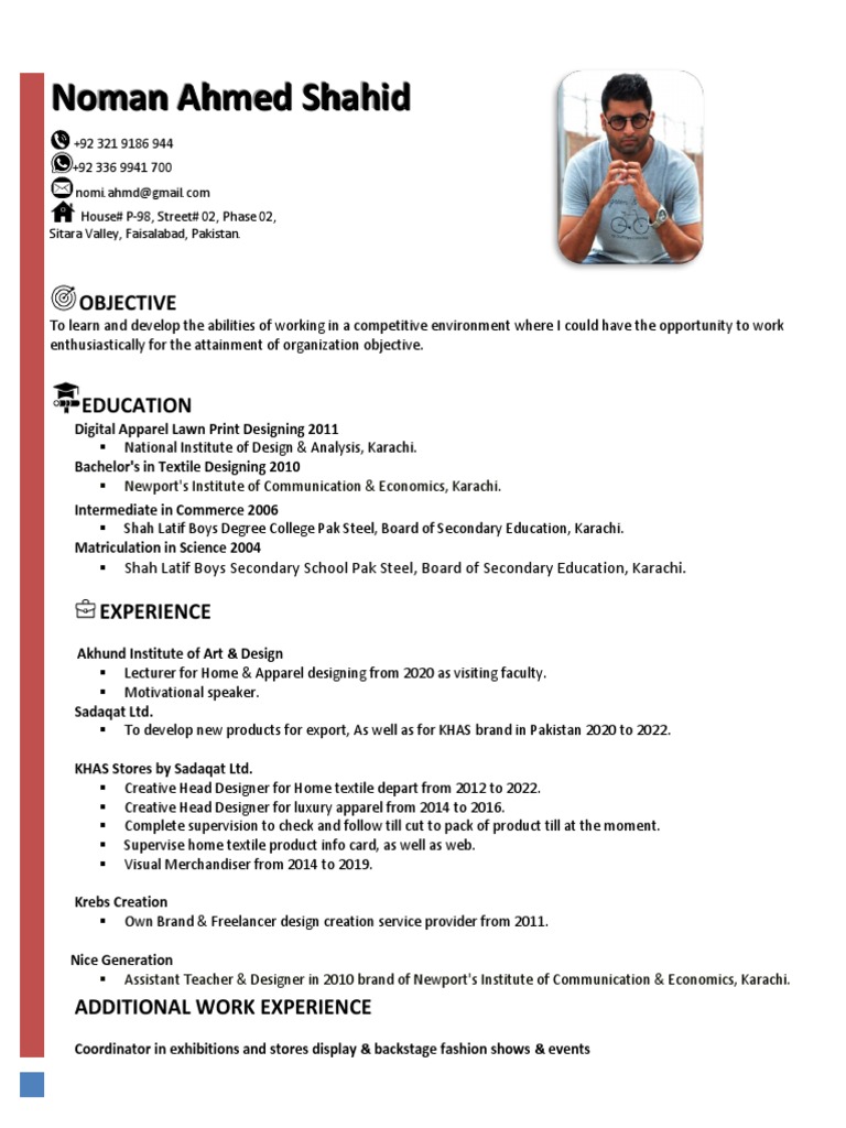 Noman Ahmed Resume | PDF