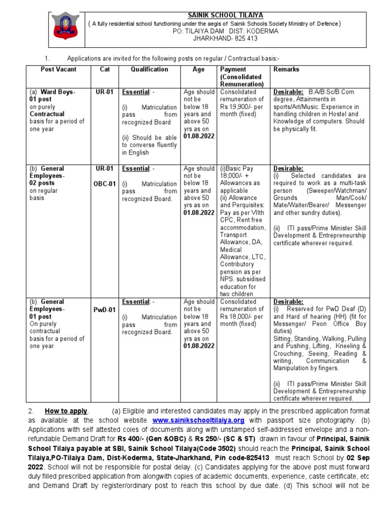 Advertisement-of-Ward-Boy-General-Employees-General-employee-PwD | PDF