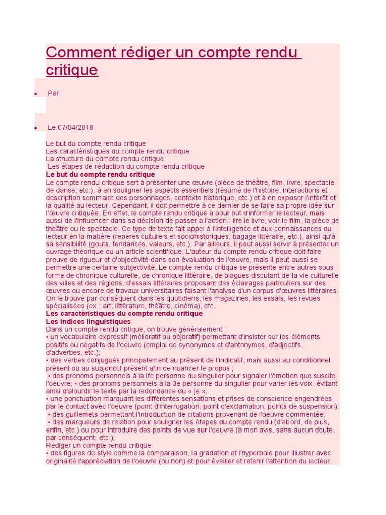 Compte-Rendu Critique FBK | PDF | Pronom | Nombre grammatical
