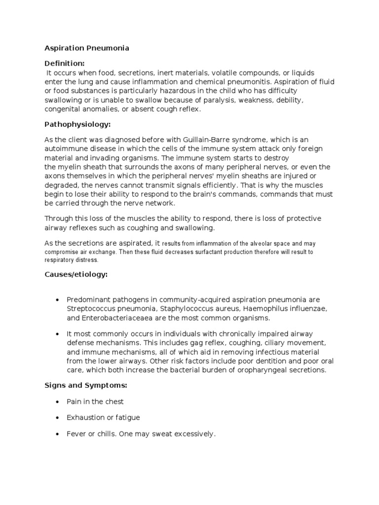 Understanding Aspiration Pneumonia | PDF | Pneumonia | Diseases And ...