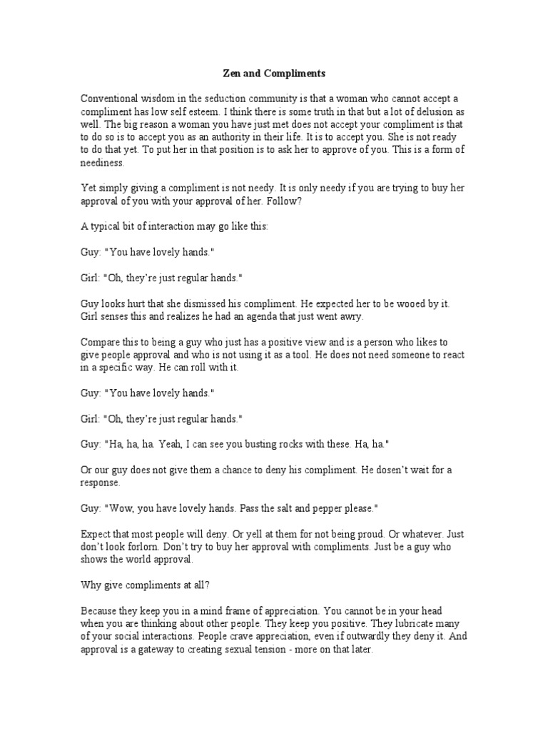 Zen and Compliments | PDF