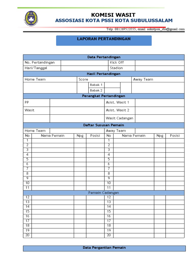 Laporan pertandingan sepak bola | PDF