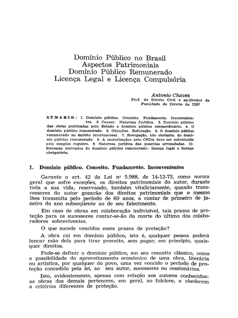 Domínio Público no Brasil: Aspectos Jurídicos | PDF | Domínio público ...