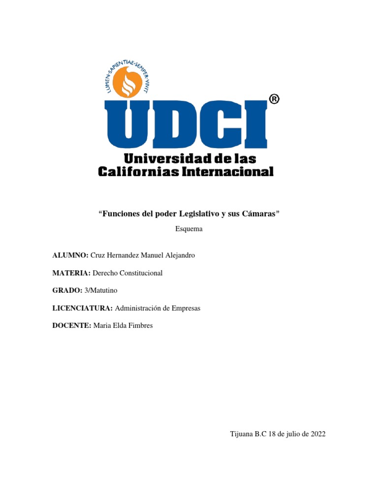 Funciones Del Poder Legislativo y Sus Cámaras | PDF | Política ...