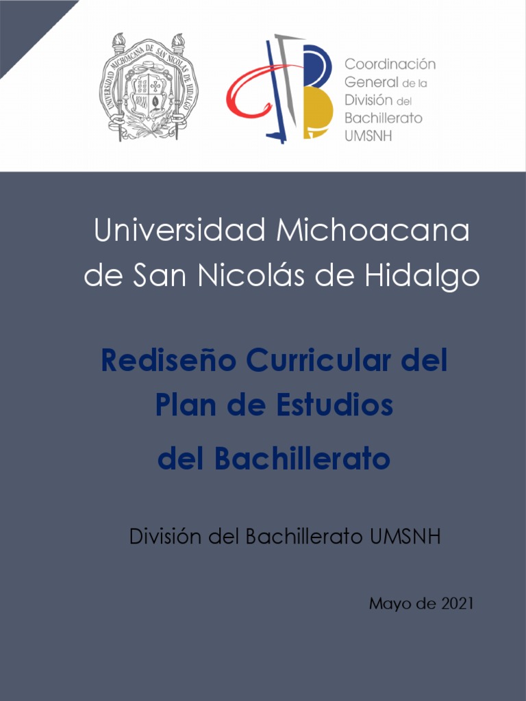Rediseño Curricular Del Plan de Estudios Del Bachillerato 2021 | PDF | Plan de estudios ...