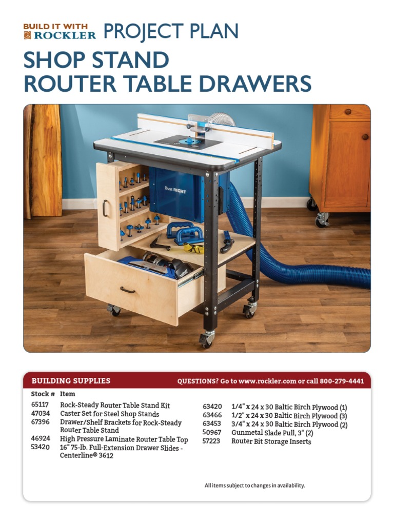 Shop Stand Router Table Plan | PDF | Manufactured Goods