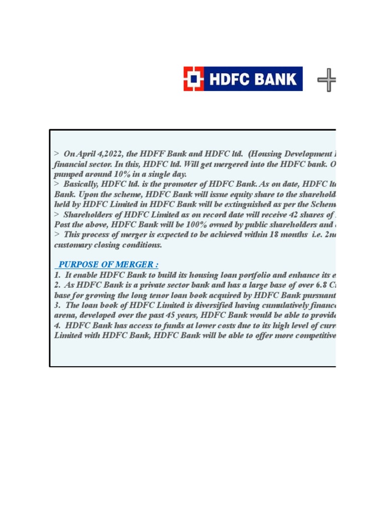 HDFC Merger Financial Model | PDF | Investing | Financial Economics