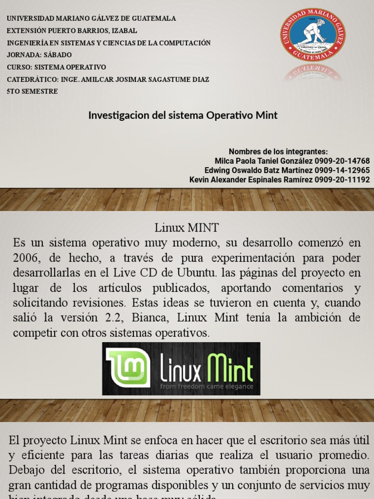 Exposicion Del Sistema Operativo Mint | PDF | Distribución de Linux ...
