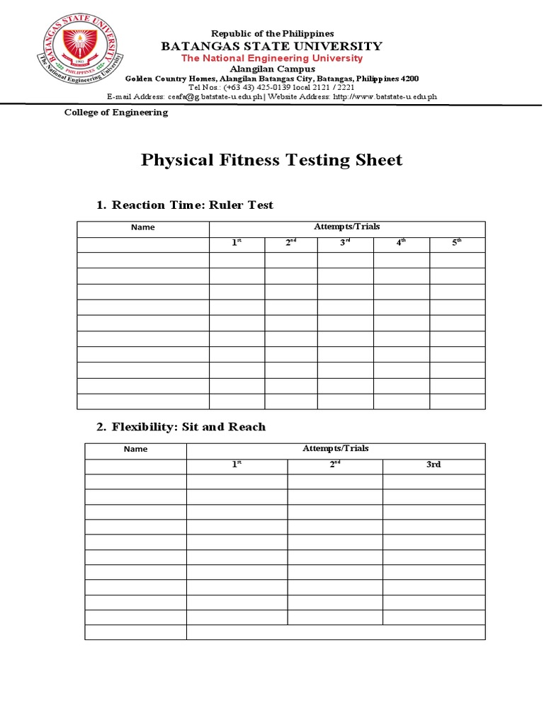 For Students P.E. 101 Fitness Tests | PDF | Hobbies | Physical Fitness