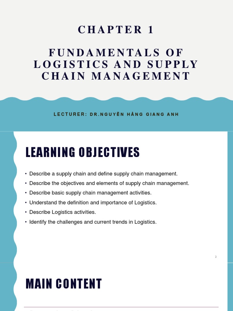 Chapter 1 - Fundamentals of Logistics and Supply Chain Management | PDF ...