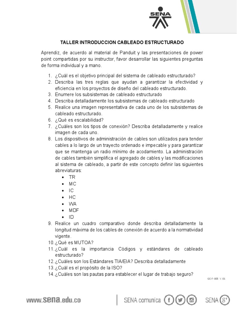 Taller Introducción A Cableado Estructurado | PDF | Informática | Ciencias de la Computación