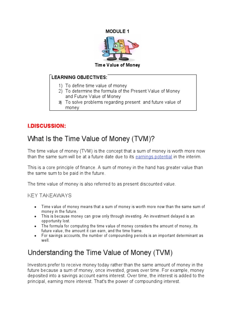 Module 1 Time Value of Money | PDF | Time Value Of Money | Money