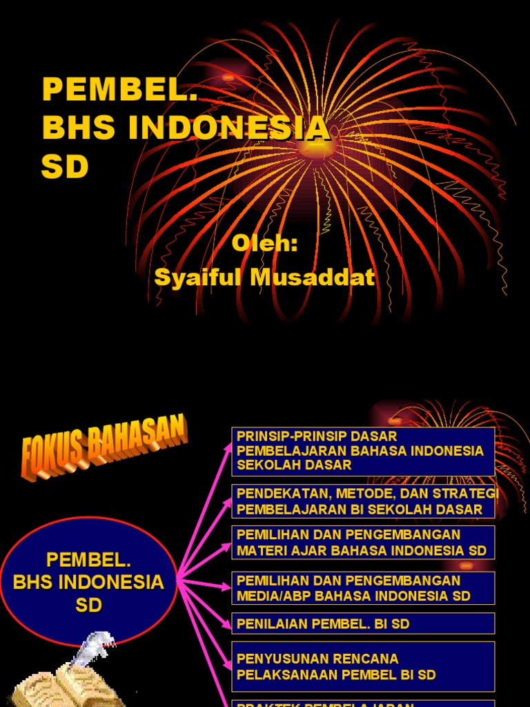 PEMBEL. BHS INDO SD, Prinsip Dasar | PDF