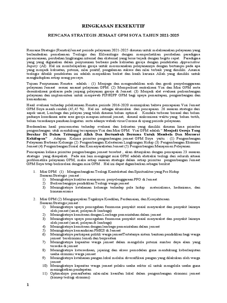 Ringkasan Eksekutif | PDF