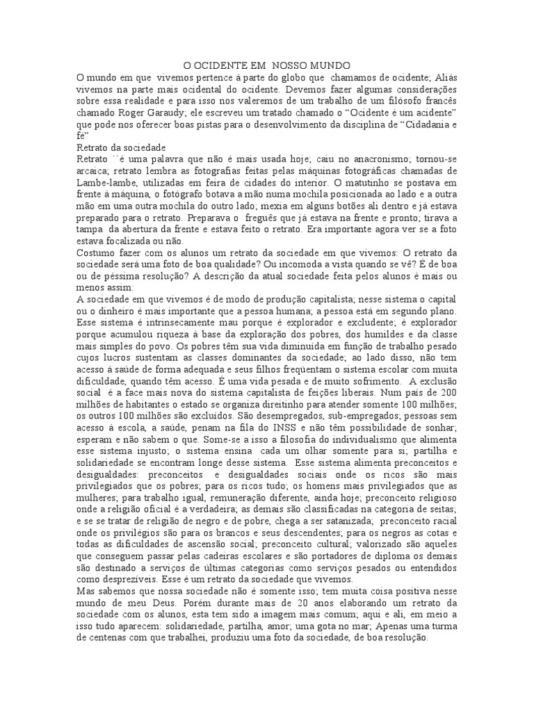 O Ocidente em Nosso Mundo | Download grátis PDF | Igreja católica | Espanha