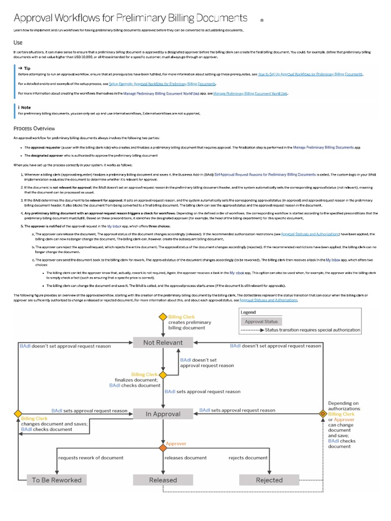 Approval Workflow For Preliminary Billing Documents 1632531123 | PDF