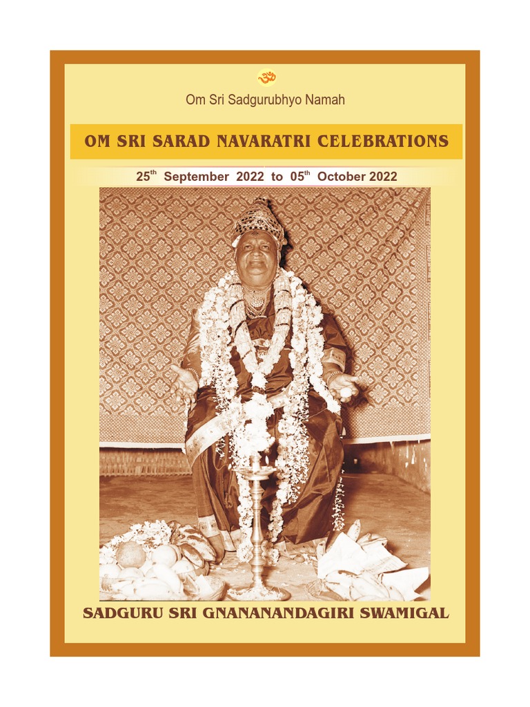 Sri Sarad Navaratri Celebrations 2022 | PDF | Hindu Worship | Indian ...