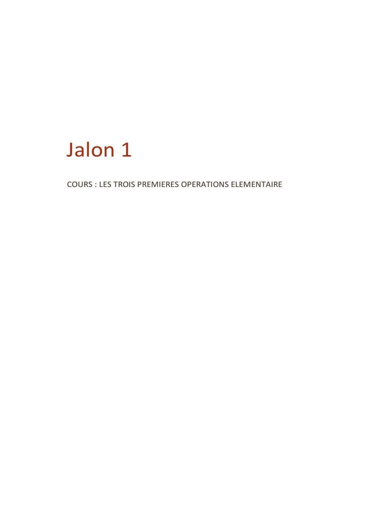 Opérations élémentaires en mathématiques | PDF | Entier naturel ...