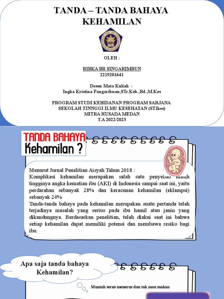 Tanda Bahaya Kehamilan yang Perlu Diwaspadai | PDF