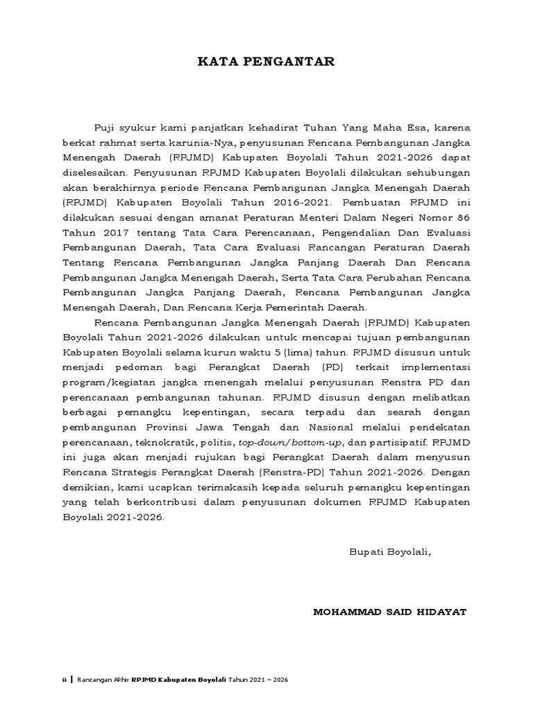 RPJMD Kabupaten Boyolali 2021-2026 | PDF RPJMD Kabupaten Boyolali 2021-2026 | PDF
