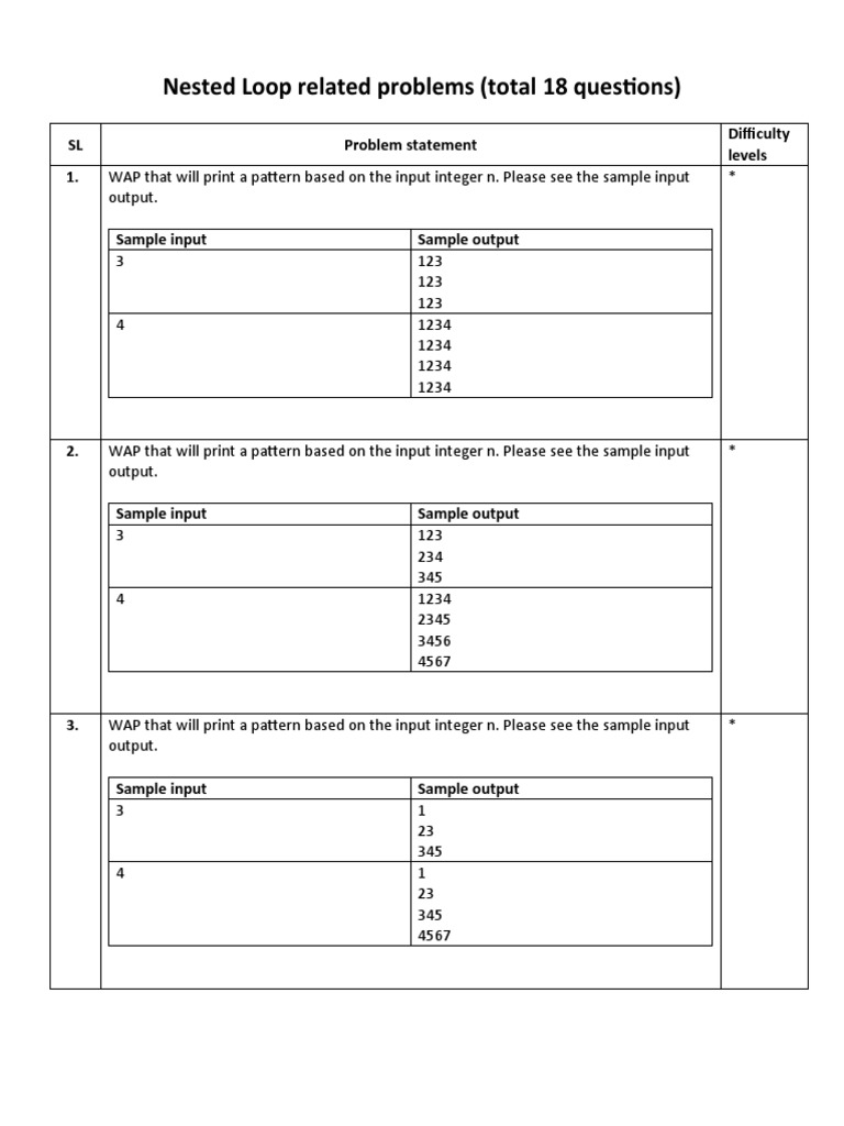 06 Nested Loop Pdf Computer Science Computer Programming 7559