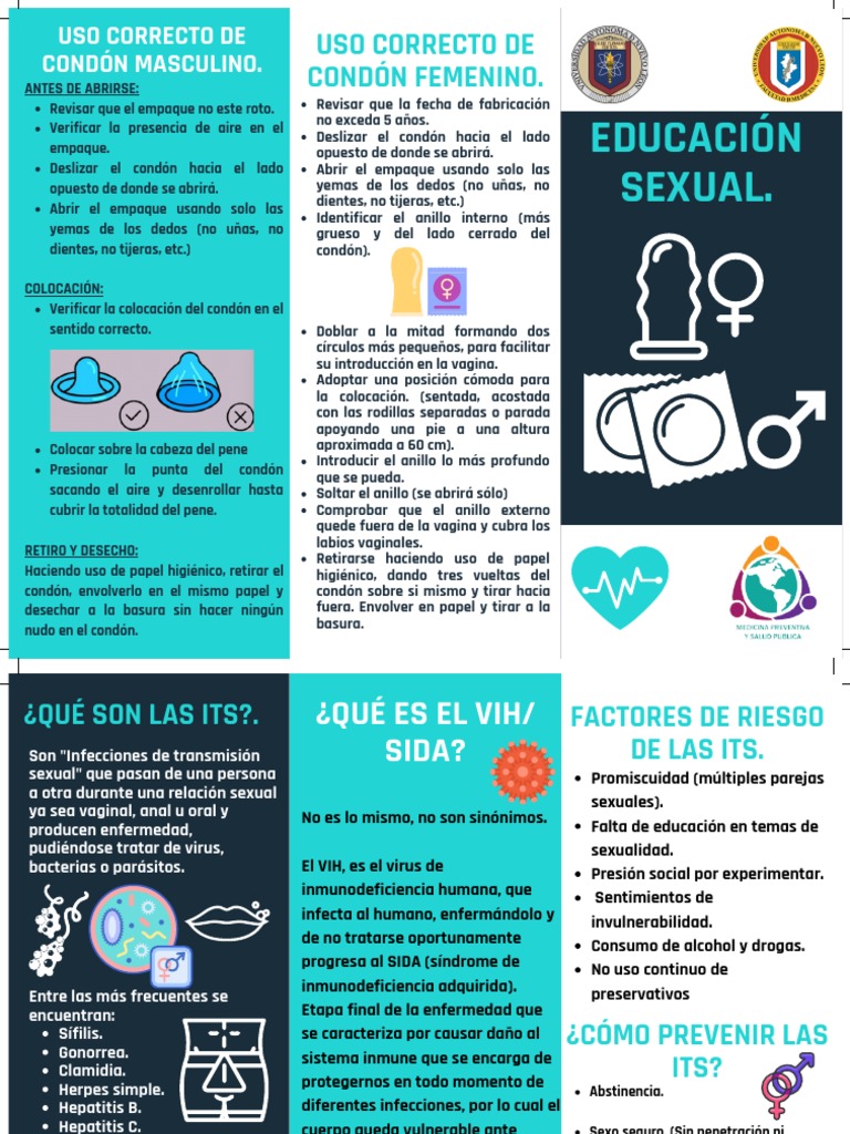 Tríptico de Educación Sexual. | PDF | VIH / SIDA | Condón