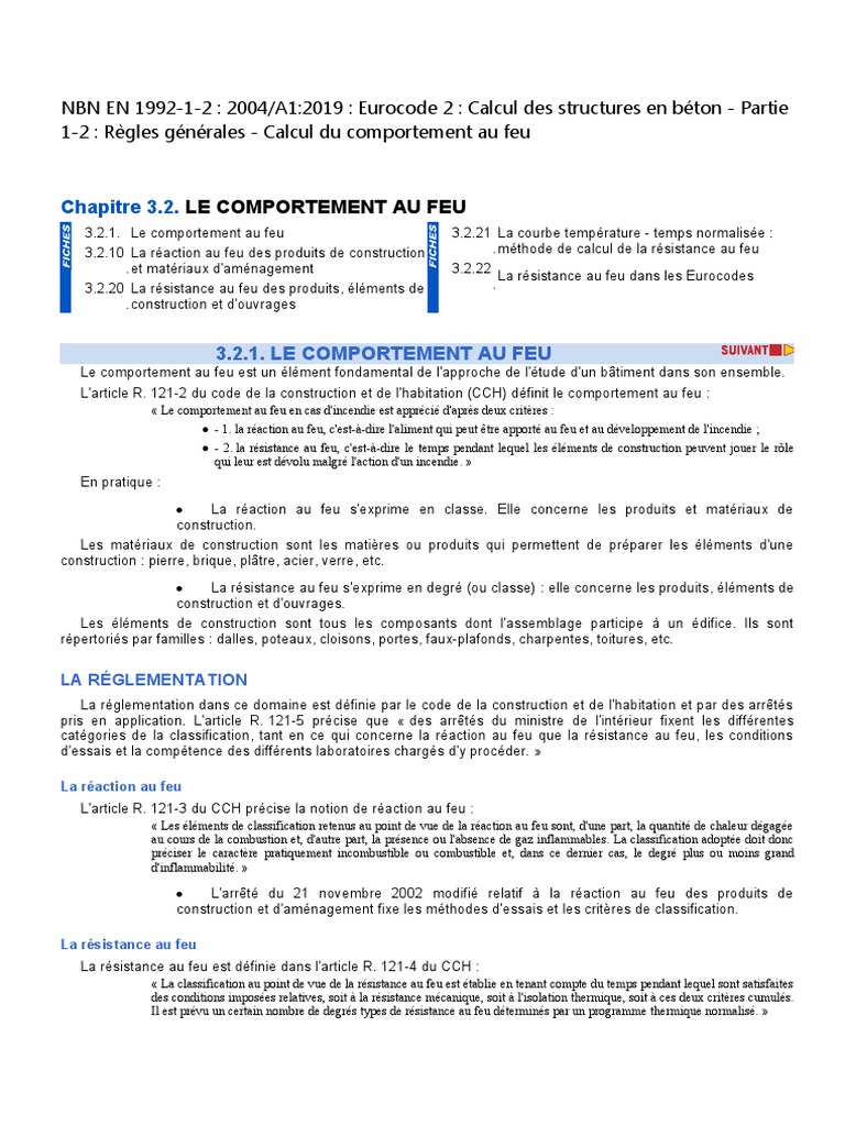 Chapitre 3 FEU EN EUROCODE | PDF | Béton armé | Résistance des matériaux
