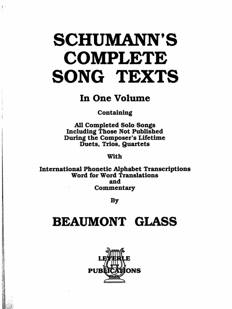 Schumann Lieder IPA (Selected) | PDF