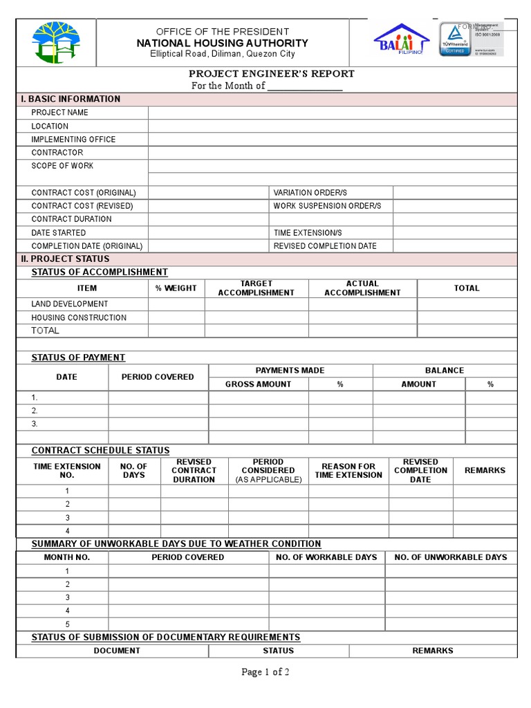 Project Engineers Report | PDF | Business
